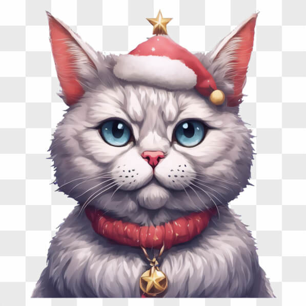 Descarga Gato Blanco Peludo con Sombrero de Santa Cartoons En Línea ...