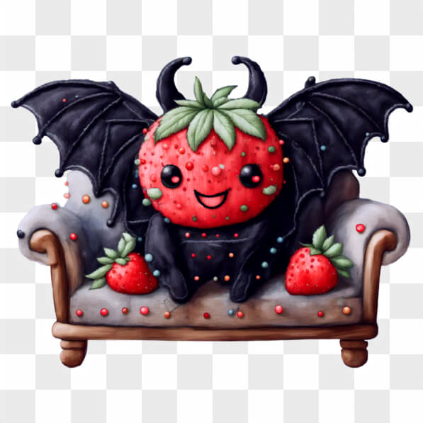 Baixe Personagem de morango kawaii no sofá Kawaii - Creative Fabrica