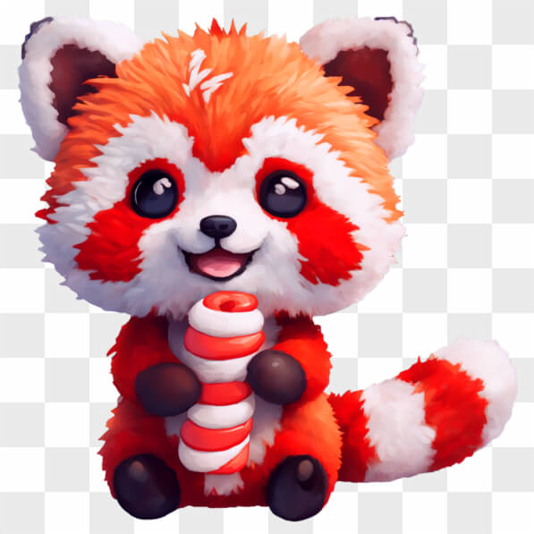 Download Kawaii Red Panda Character with Candy Kawaii Online - Creative ...