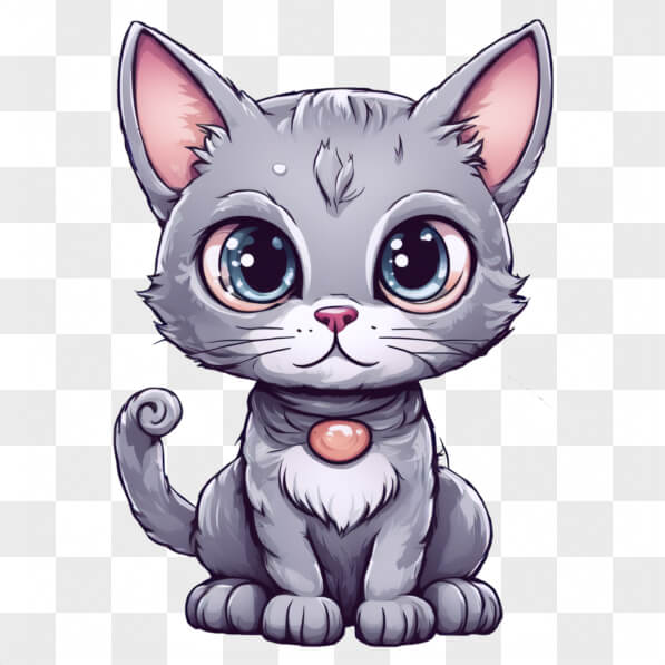 Download Adorable Gray Cartoon Cat Cartoons Online - Creative Fabrica