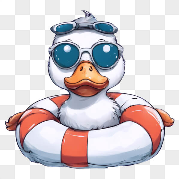 Download Cool Cartoon Duck with Swim Ring Cartoons Online - Creative ...