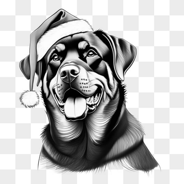 Download Kerstmis Hond met Santa Hoed Schetsen online op Creative Fabrica