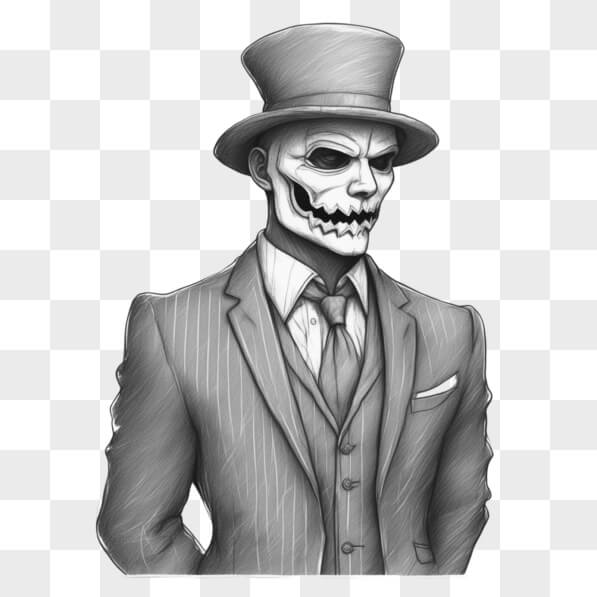 Download Stylized Skeleton in Elegant Suit Sketches Online - Creative ...