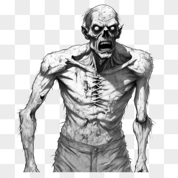 Download Zombie Skeleton Illustration Sketches Online - Creative Fabrica