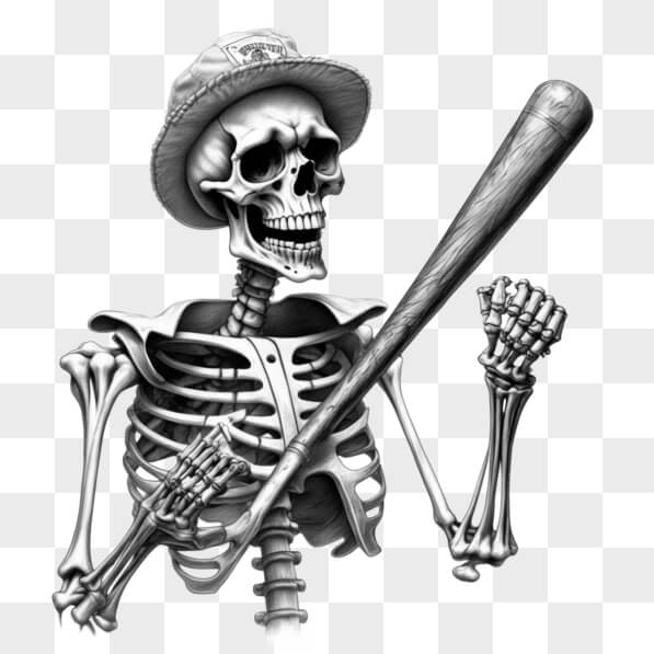 Download Playful Skeleton with Baseball Bat Sketches Online - Creative ...