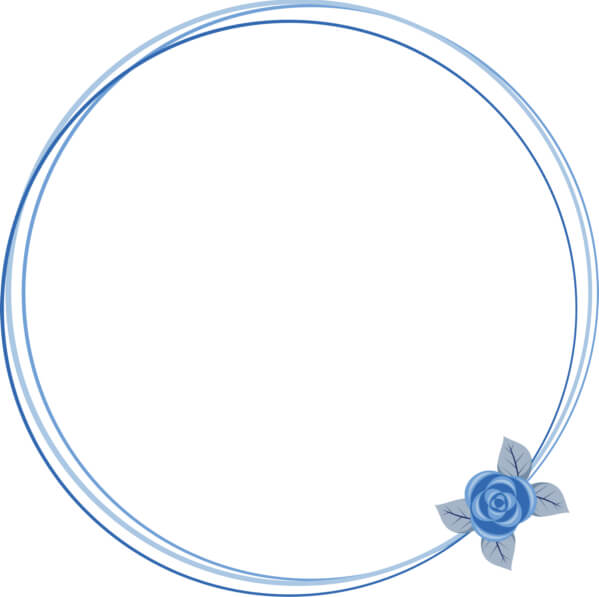 Download Circular Blue Design with Rose Frames Online - Creative Fabrica
