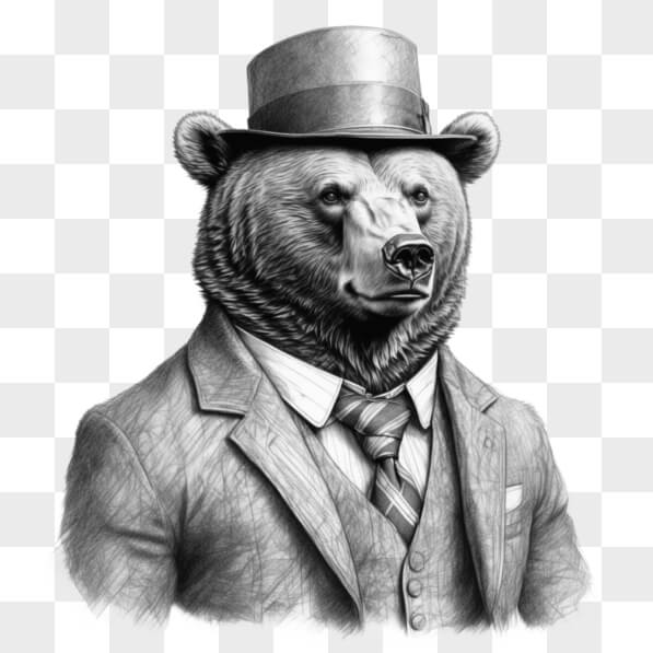 Download Dapper Bear in Formal Attire Sketches Online - Creative Fabrica