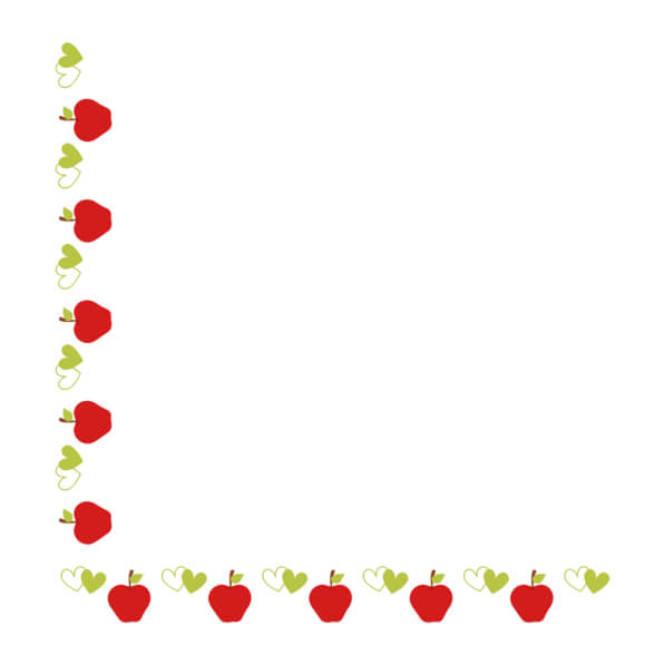 Download Playful border design with apples and hearts Borders & Corners ...