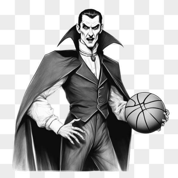 Download Vampire Holding a Basketball Sketches Online - Creative Fabrica