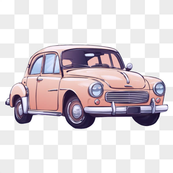 Download Vintage Cartoon Car in Peach Color Cartoons Online - Creative ...