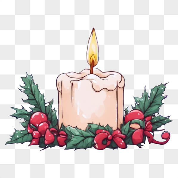 Baixe Vela Festiva com Azevinho e Frutas Vermelhas Cartoons - Creative ...