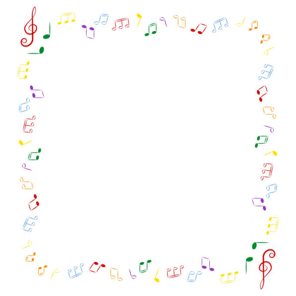 Download Colorful Musical Note Border Frames Online - Creative Fabrica