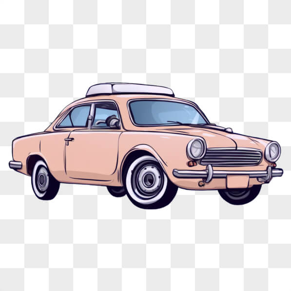 Download Vintage Taxi Car in Soft Peach Color Cartoons Online ...