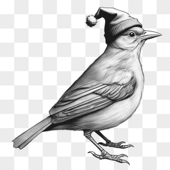 Download Gestileerde Vogel met een Feestelijke Hoed Schetsen online op ...