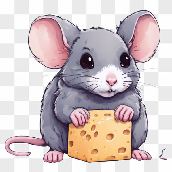Download Cute animated mouse with cheese Cartoons Online - Creative Fabrica