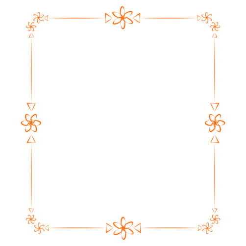 Download Ornate Orange Floral Border Frames Online - Creative Fabrica