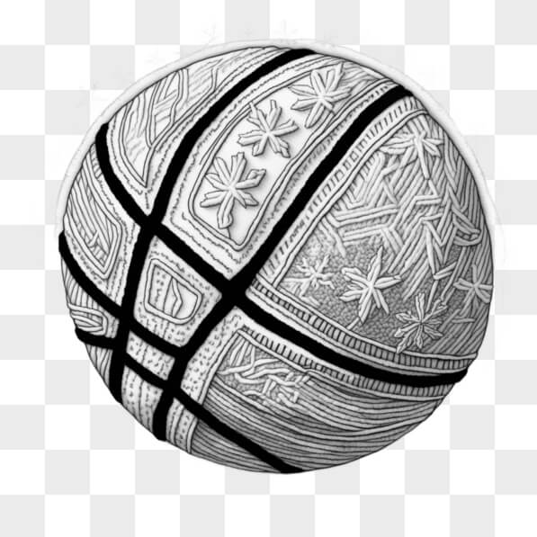 Download Artistic Basketball with Snowflake Patterns Sketches Online ...