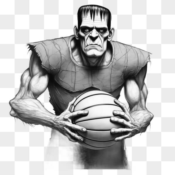 Download Monster Playing Basketball Sketches Online - Creative Fabrica