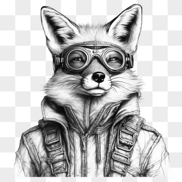 Download Stylized Fox Character with Goggles and Jacket Sketches Online ...