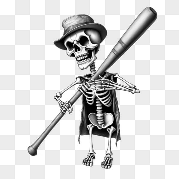 Download Playful Skeleton with Baseball Bat Sketches Online - Creative ...