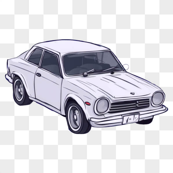 Stilisierte Illustration eines weißen Vintage-Autos Cartoons online ...