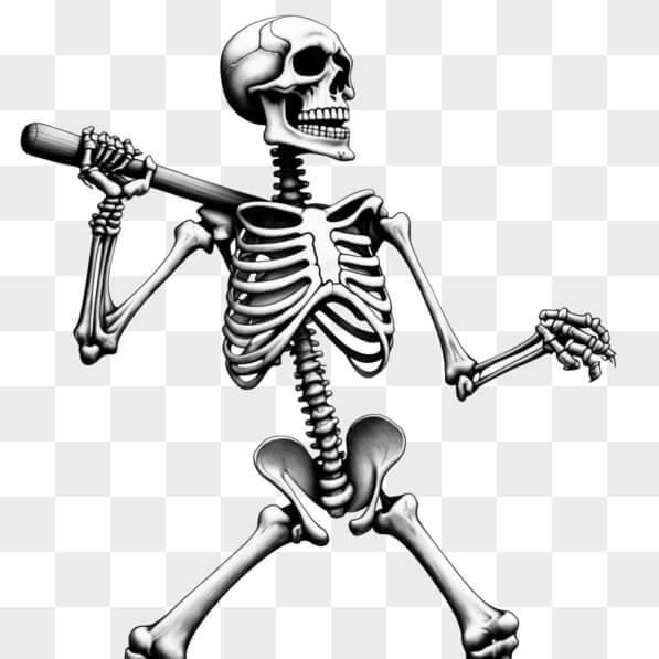 Download Playful Skeleton with Baseball Bat Sketches Online - Creative ...