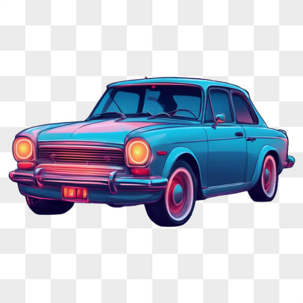 Download Vintage Turquoise Car Cartoons Online - Creative Fabrica