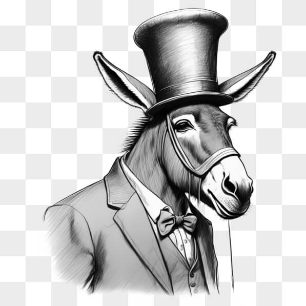Descarga Burro Elegante en Traje Formal Bocetos En Línea - Creative Fabrica