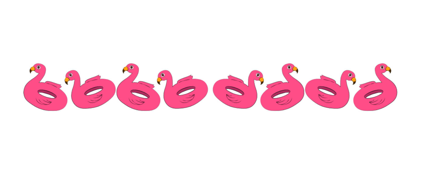 Download Colorful Cartoon Flamingo Pool Floats Borders & Corners Online ...