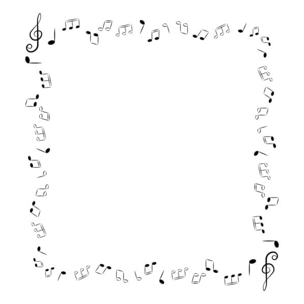 Download Decorative Musical Notes Border Frames Online - Creative Fabrica