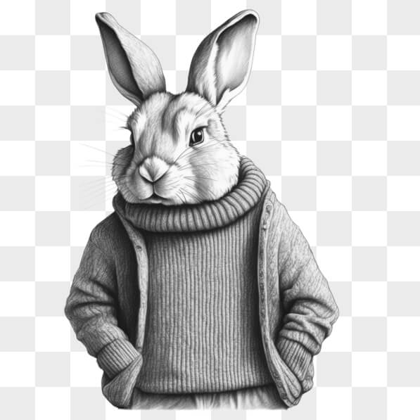 Download Anthropomorphic Rabbit in Sweater Sketches Online - Creative ...