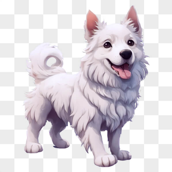 Descarga Perro blanco esponjoso Cartoons En Línea - Creative Fabrica
