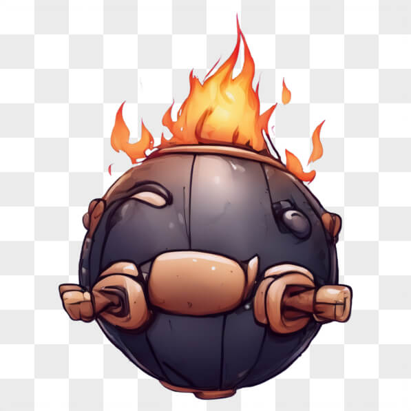 Descarga Personaje de bomba de dibujos animados con llamas Cartoons En ...