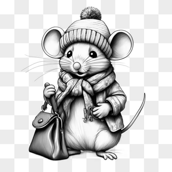Descarga Ratón de dibujos animados elegante en ropa de invierno Bocetos ...