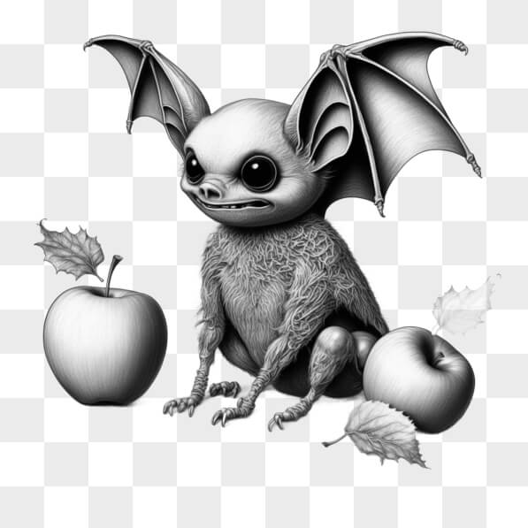 Download Whimsical Bat-like Creature with Apples Sketches Online ...