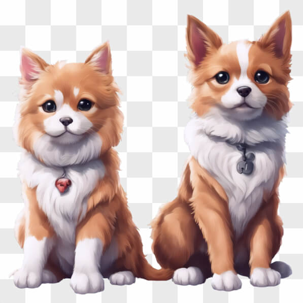 Download Two Cartoon Dogs Sitting Side by Side Cartoons Online ...