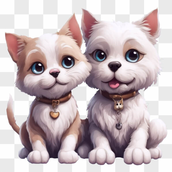 Download Two Cute Cartoon Dogs Cartoons Online - Creative Fabrica