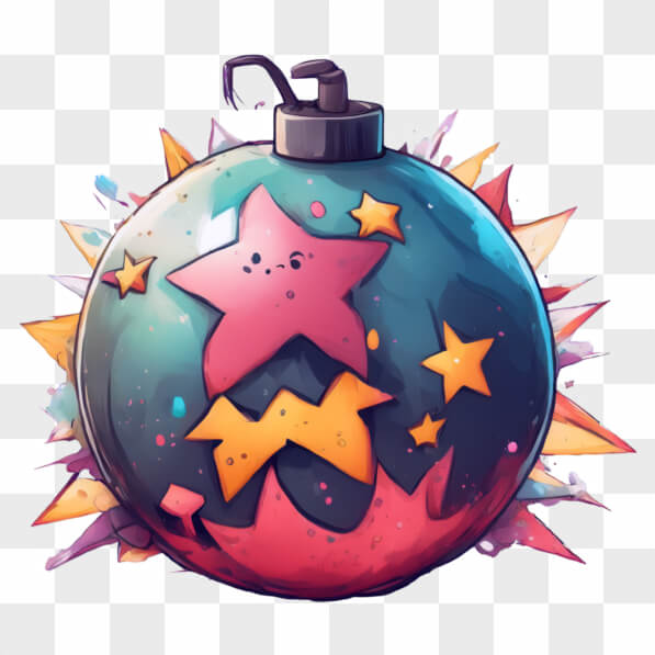 Download Colorful Bomb Ornament with Stars Cartoons Online - Creative ...