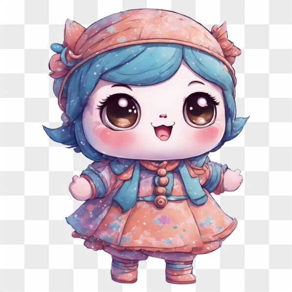 Descarga Personaje de dibujo animado lindo con cabello azul Cartoons En ...