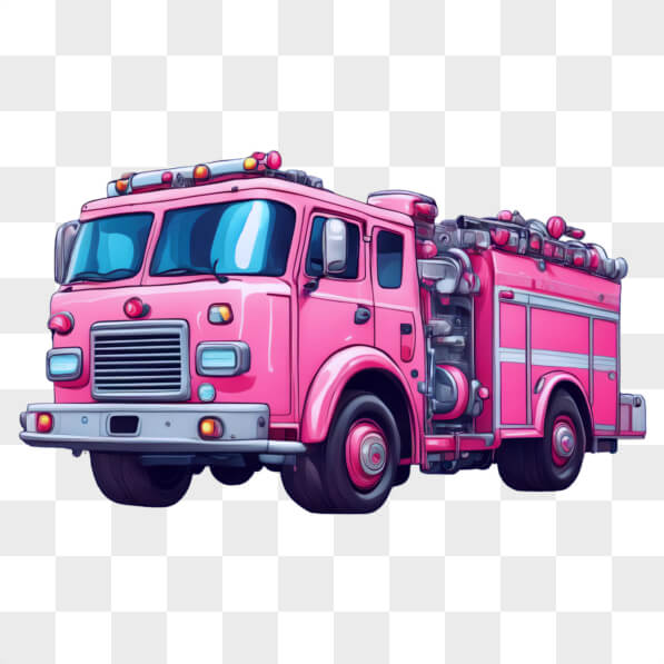 Download Pink Fire Truck Cartoons Online - Creative Fabrica