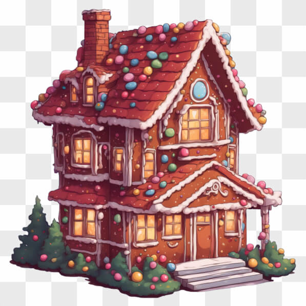 Descarga Casa de jengibre con decoraciones coloridas Cartoons En Línea ...