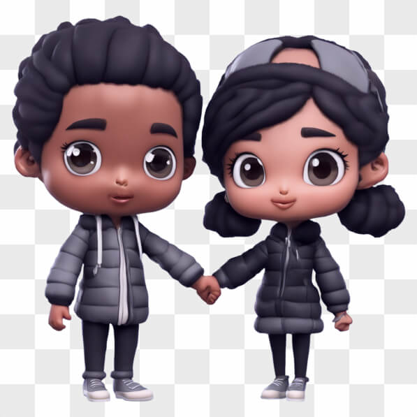 Download Cartoon characters holding hands in gray jackets Cartoons ...