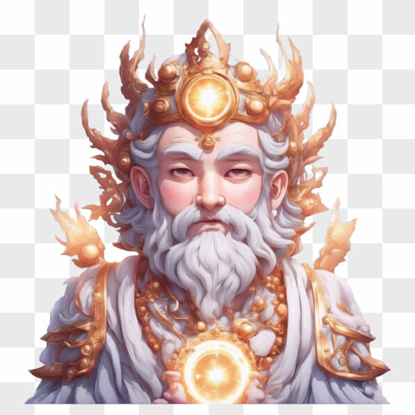 Descarga Deidad Majestuosa con Corona Dorada y Orbe Brillante Cartoons ...