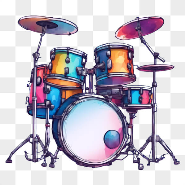Download Colorful Illustrated Drum Set Cartoons Online - Creative Fabrica