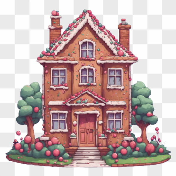 Download Whimsical Gingerbread House with Candy Decorations Cartoons ...