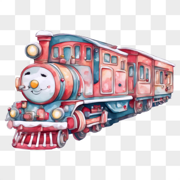 Download Whimsical Cartoon Train with Snow Cartoons Online - Creative ...