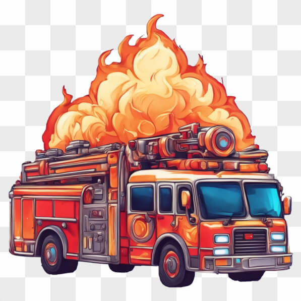 Download Fire Truck on Fire Cartoons Online - Creative Fabrica