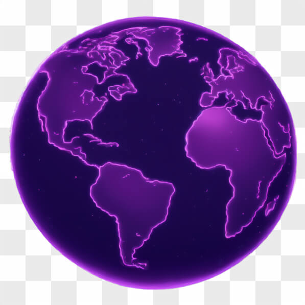 Download Stylized Earth in Purple Glow Cartoons Online - Creative Fabrica