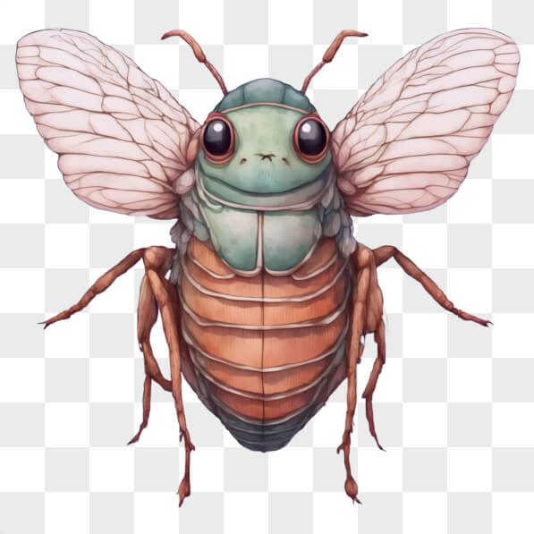 Baixe Cigarra Ilustrada com Asas e Corpo Detalhados Cartoons - Creative ...