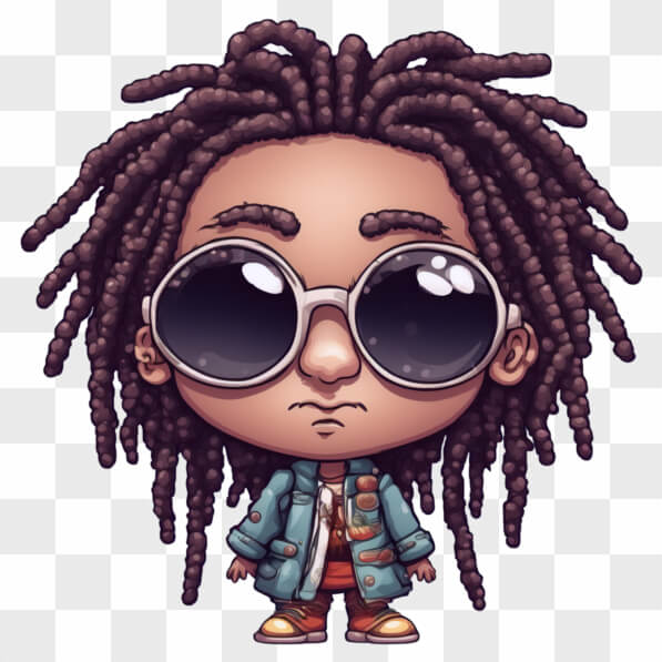 Descarga Personaje de dibujos animados con rastas y gafas de sol ...